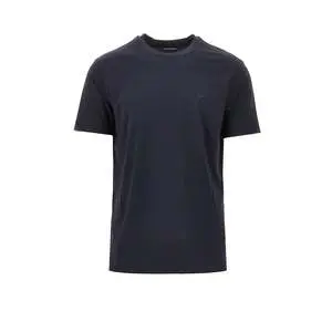 Emporio Armani Eagle Embroidery Modal-blend T-hirt - Blue