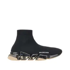 Balenciaga Speed 2.0 Full Clear Sole Sneakers - Black