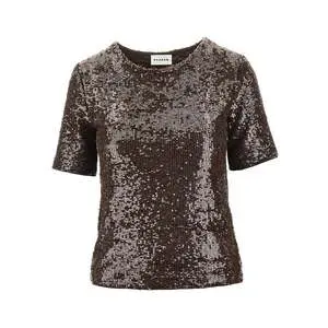 P.a.r.o.s.h Sequin Embroidered Tulle Top