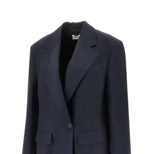 P.a.r.o.s.h Raisa Oversized Linen-blend Jacket - Blue