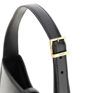 Saint Laurent Le 5 À 7 Smooth Leather Hobo Bag With Hook Closure - Black