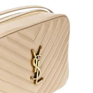 Saint Laurent Quilted Leather Lou Camera Bag - Beige