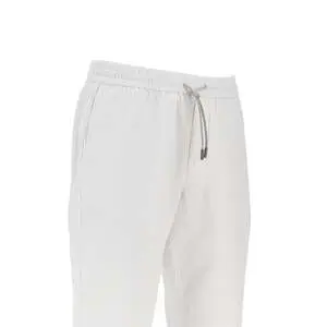 Sease Twill Pants With Elasticated Waist And Alcantara® Drawstring - White