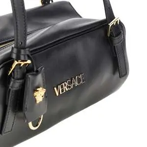 Versace Nappa Leather Bowling Bag With Medusa Tag