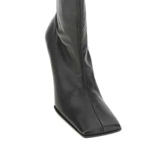 Alaïa Soft Square Leather Ankle Boots