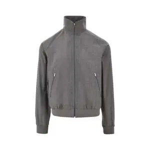 Prada Mélange Wool Bomber Jacket - Grey