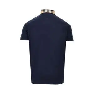 Burberry Piquet Polo Shirt With Check Collar An