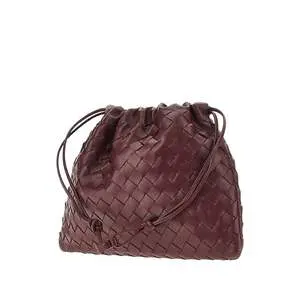 Bottega Veneta Woven Leather Drawstring Bag - Red