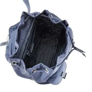 Prada Small Re-nylon Backpack With Saffiano Leather Details - Blue