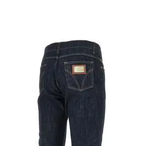 Dolce & Gabbana Regular Fit Jeans With Leather Details