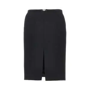 Versace Wool Canvas Skirt With Medusa '95 Detail