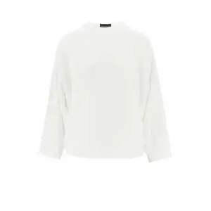 Emporio Armani Knitted Top With Batwing Sleeve - White
