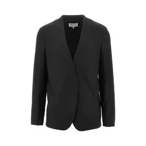 MAISON MARGIELA Virgin Wool Minimal Jacket - Black