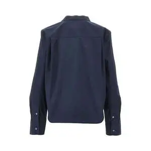 Emporio Armani Mandarin Collar Cotton Poplin Shirt