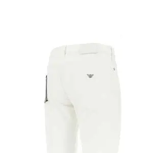 Emporio Armani Stretch Gabardine J06 Slim Fit Pants - White