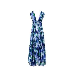 Costarellos Sleeveless Floral Georgette Maxi Dress - Multicolor