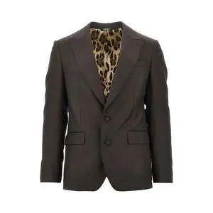 Dolce & Gabbana Sicilia Light Wool Single-breasted Jacket Man Brown