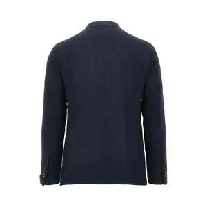 Tagliatore Cotton And Wool Blend Canvas Single-breasted Jacket - Blue
