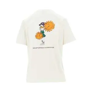 Emporio Armani Cotton Jersey T-shirt With Graphic And Logo Print