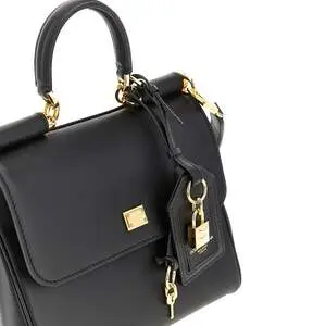 Dolce & Gabbana My Sicily" Plongé Leather Top Handle Bag - Black