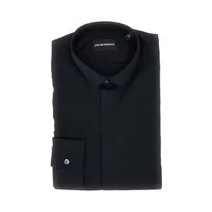 Emporio Armani Stretch Twill Shirt - Black