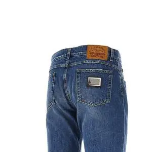 Dolce & Gabbana Regular Fit Jeans With Logo Plate