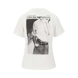 Emporio Armani Short-sleeved Organic Cotton T-shirt With Photographic Print