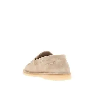 Dolce & Gabbana Suede Loafers With Dg Logo - Beige