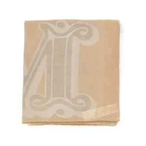 Max Mara Jacquard Linen-blend Scarf - Beige