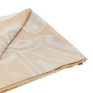 Max Mara Jacquard Linen-blend Scarf - Beige
