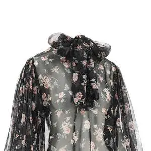 Dolce & Gabbana Vintage Roses Print Chiffon Blouse