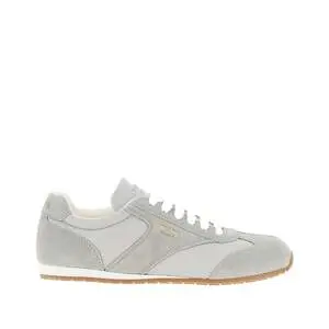 Prada Suede And Re-nylon Lace-up Sneakers - Grey