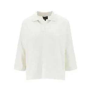Emporio Armani Jacquard Knit Polo Shirt - White