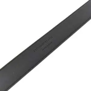 Saint Laurent Cassandre Grained Leather Belt - Black