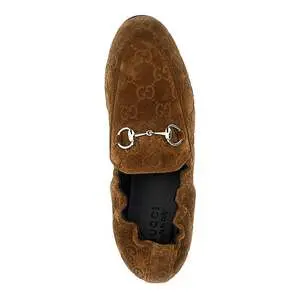 Gucci Suede Leather Jordaan Loafers With Horsebit Detail - Brown