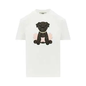 Fendi Cotton T-shirt With Ff Dog Patch