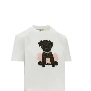 Fendi Cotton T-shirt With Ff Dog Patch