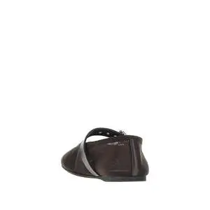 Miu Miu Mesh Ballet Flats With Buckled Strap - Black