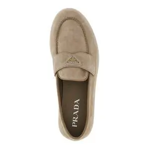 Prada Suede Leather Loafers - Beige