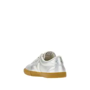 VEJA Metallic Leather Volley Sneakers - Silver