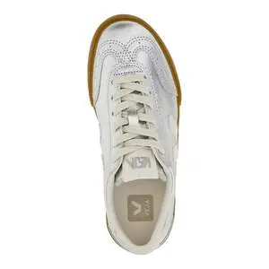 VEJA Metallic Leather Volley Sneakers - Silver