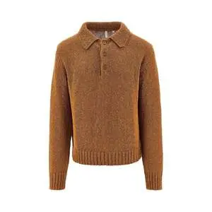SUNFLOWER Knitted Polo Hirt - Brown