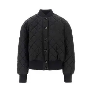 JIL SANDER Diamond-quilted Viscose Bomber Jacket