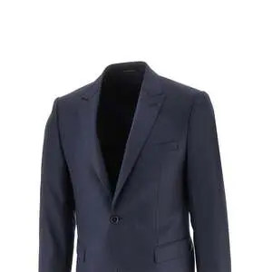 Emporio Armani Jacquard Wool David Line Suit - Blue