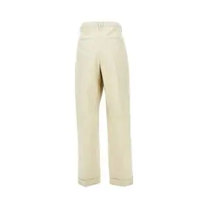 Bottega Veneta Mélange Wool And Cotton Blend Tapered Leg Pants