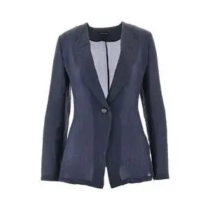 Emporio Armani Tecno Creponne Single-breasted Blazer