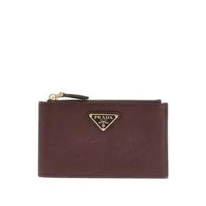 Prada Saffiano Leather Cardholder Pouch Red