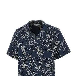 FORET Flowers Embroidery Cotton-blend Shirt