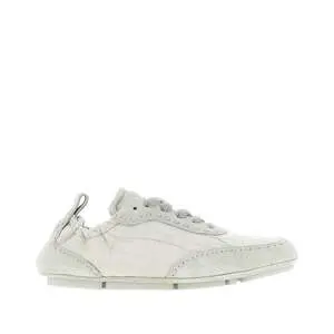 Fendi Ff Jacquard Nylon And Suede Sneakers - Grey