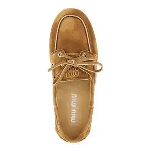 Miu Miu Suede Leather Deck Shoes